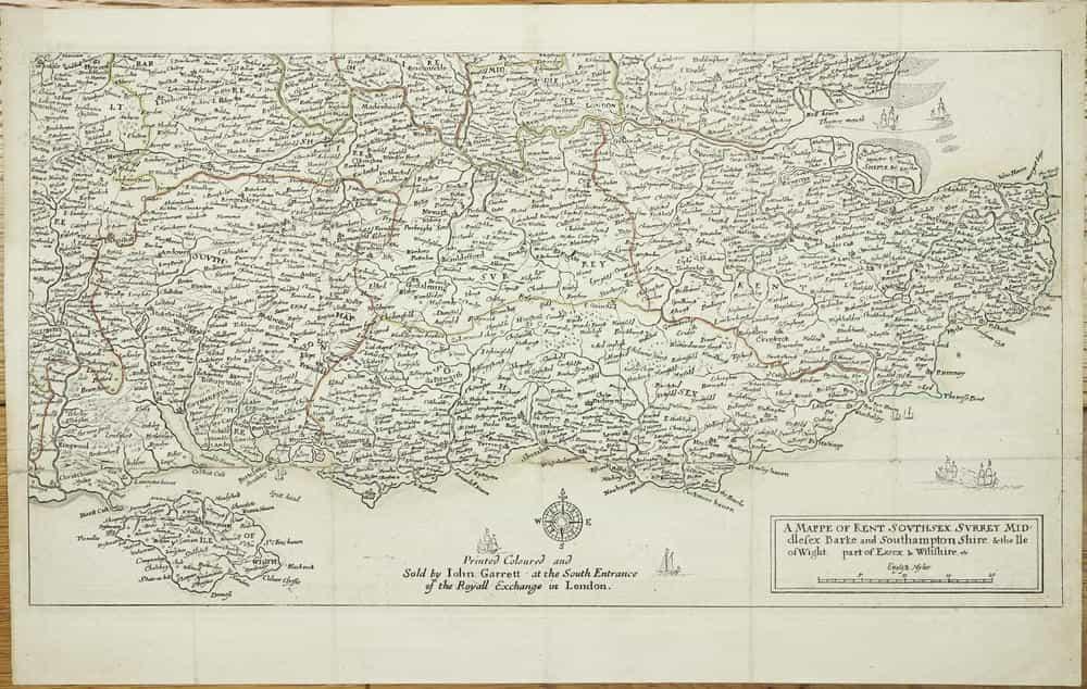 A Mappe of Kent, Southsex, Surrey, Middlesex, Barke and Southampton ...